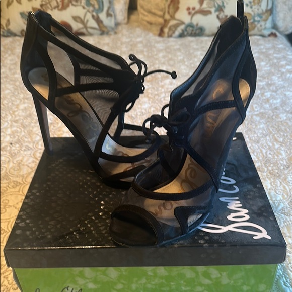 Sam Edelman | Shoes | Sam Edelman Black Mesh Womens Heels | Poshmark